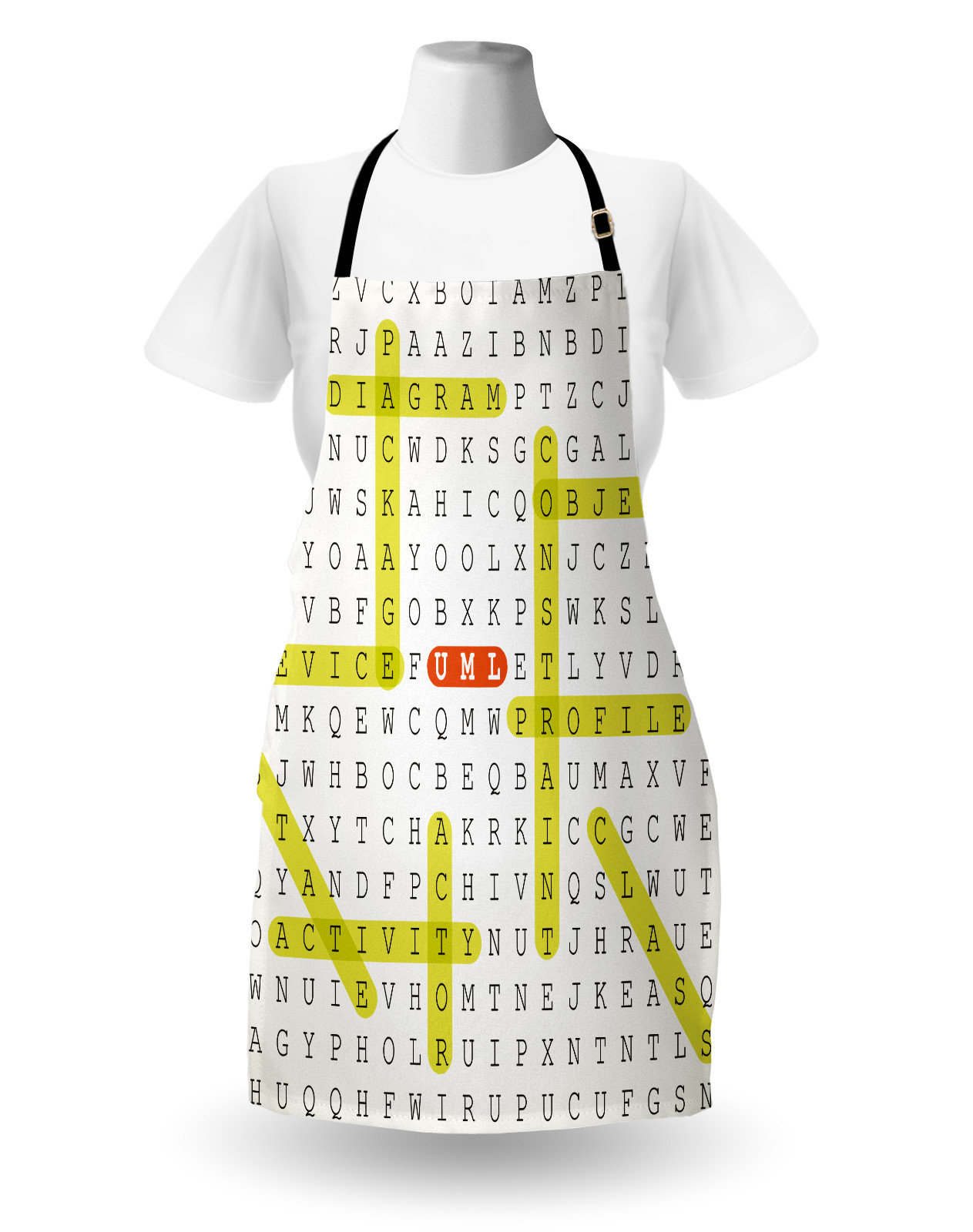 East Urban Home Word Search Game Apron Unisex, UML Keywords, Adult Size ...