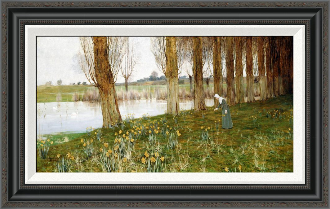 Global Gallery 'The Amber Vale, a Host of Golden Daffodils' by John ...