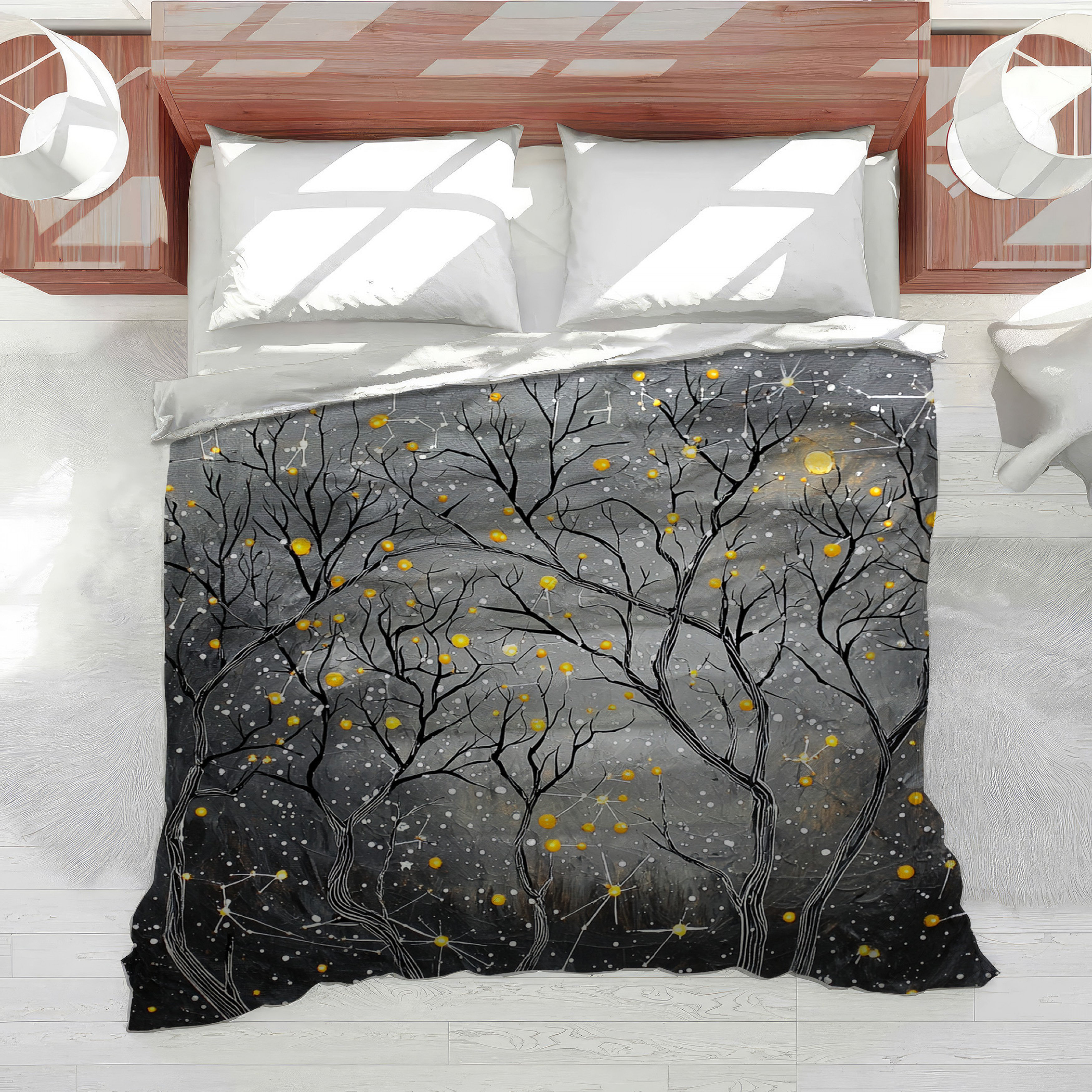 VisionDecor Starry Night Bedding Nature Comforter Gothic | Wayfair