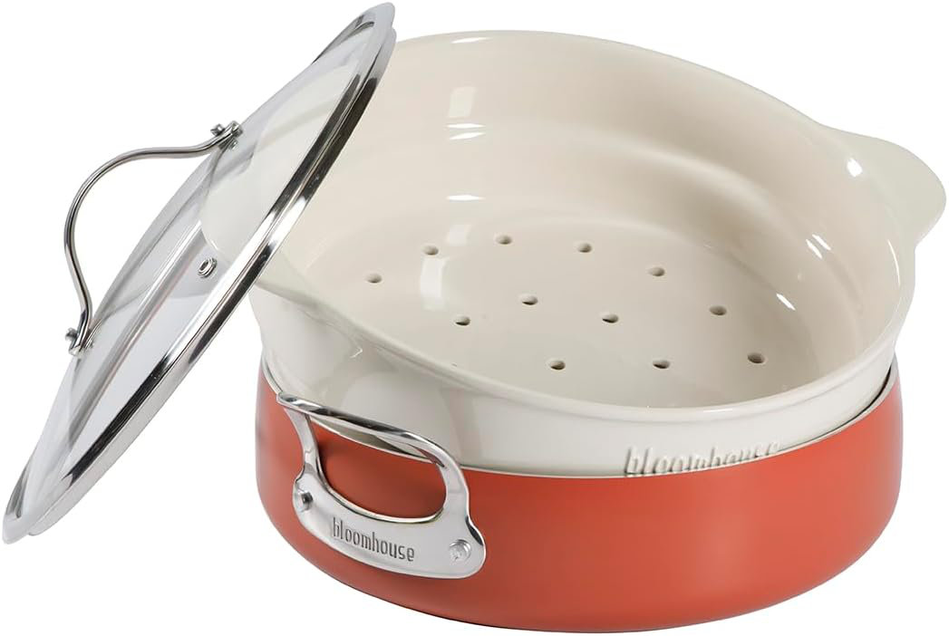 Bloomhouse 6-QT Enamel Everyday Pan w/Non-Stick NonToxic Ceramic ...