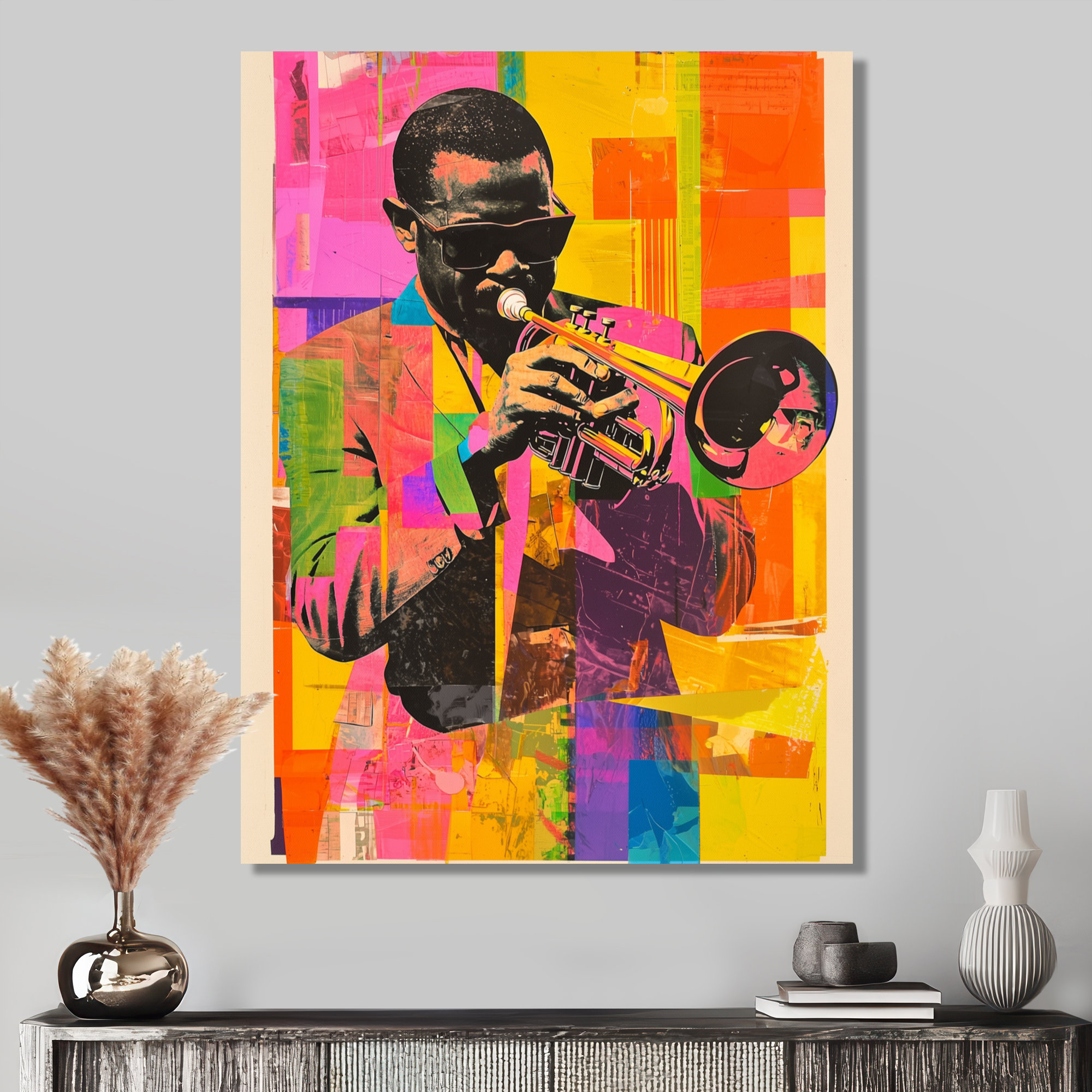 Latitude Run® Jazz Trumpeter In The Spotlight I - Music Jazz Print Wall ...