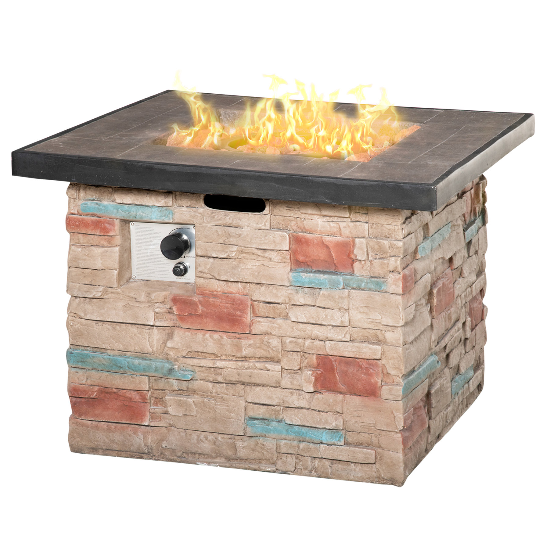 August Grove® 32 Inch Outdoor Propane Gas Fire Pit Table, 50,000 Auto ...