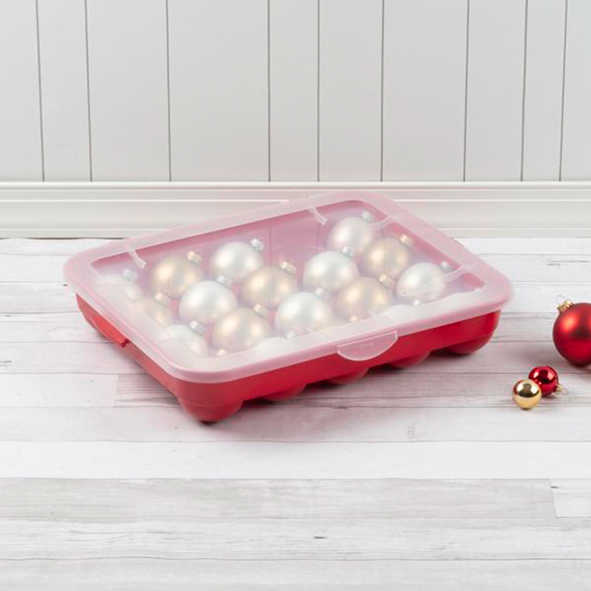 Sterilite 20 Compartment Christmas Holiday Ornament Box Storage Case (6 ...
