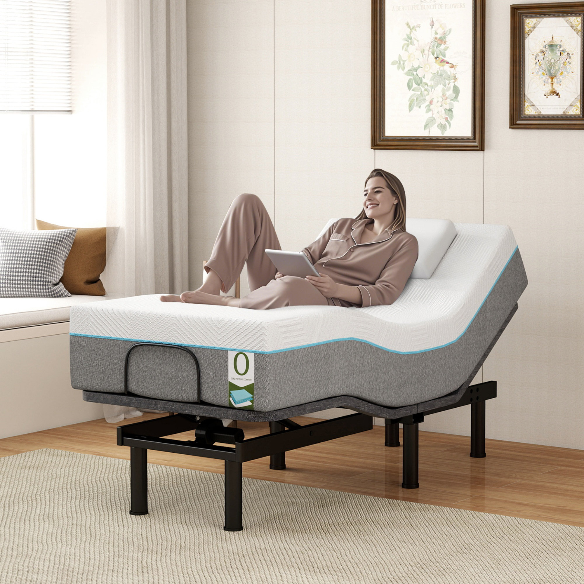 Alwyn Home Adjustable Smart Bed Base - Remote Control, Zero Gravity ...