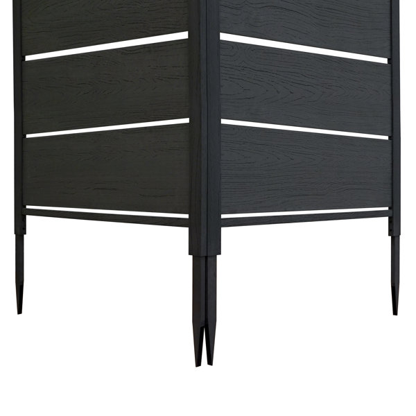 Enclo 4 ft H x 3.3 ft W Bessemer WoodTek Vinyl Charcoal Privacy Screen ...