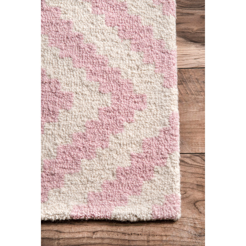 Harriet Bee Arrowood Handmade Wool Light Pink Rug & Reviews | Wayfair
