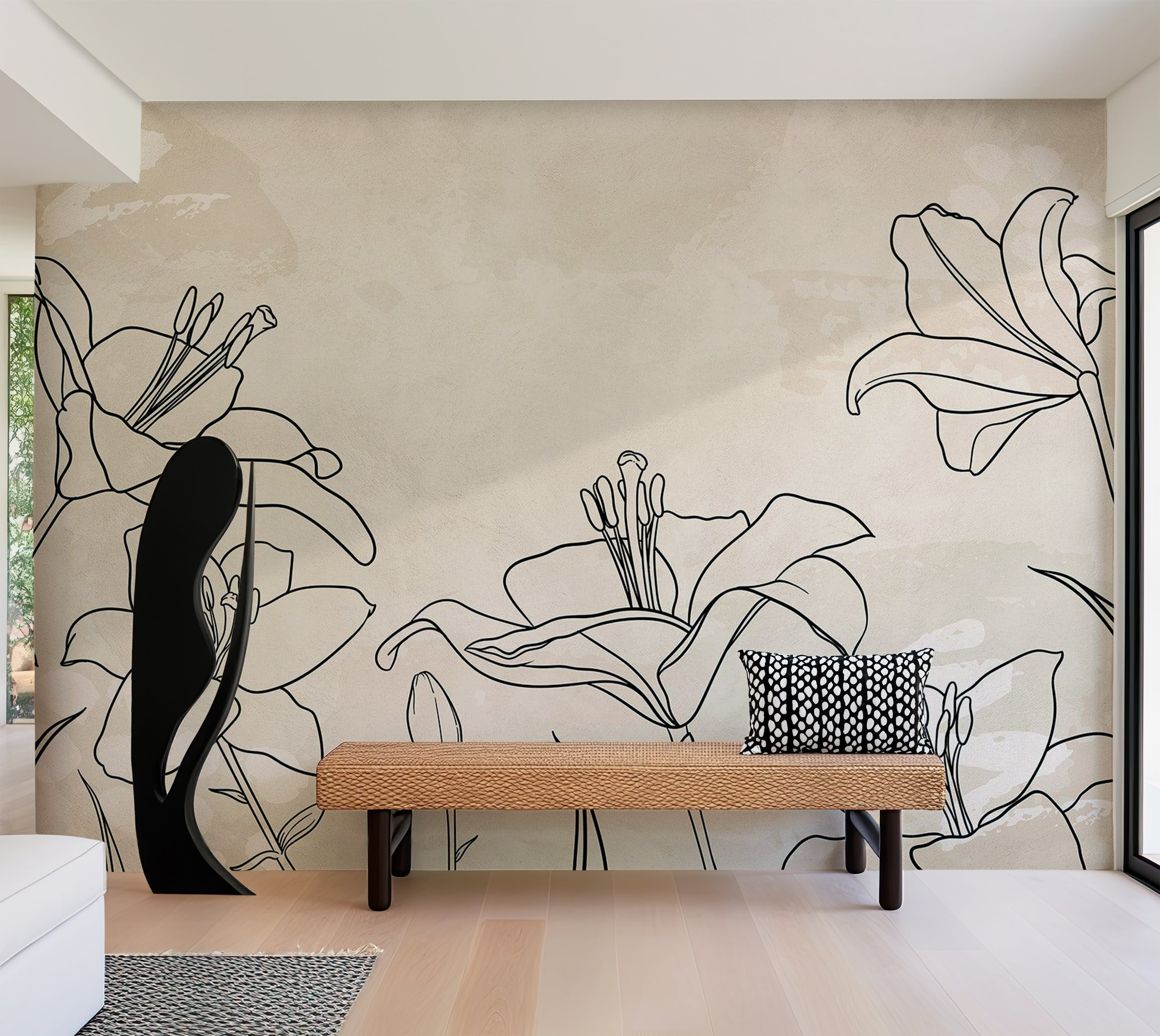 Red Barrel Studio Botanical Wallpaper Wall Mural - Sketch Of Nature ...