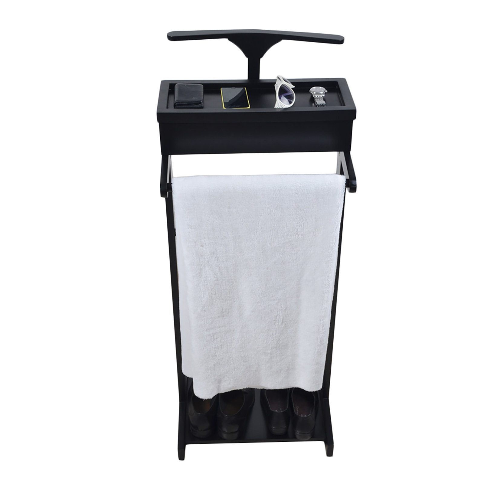 Hokku Designs Black Portable Garment Rack,Clothes Valet Stand With ...