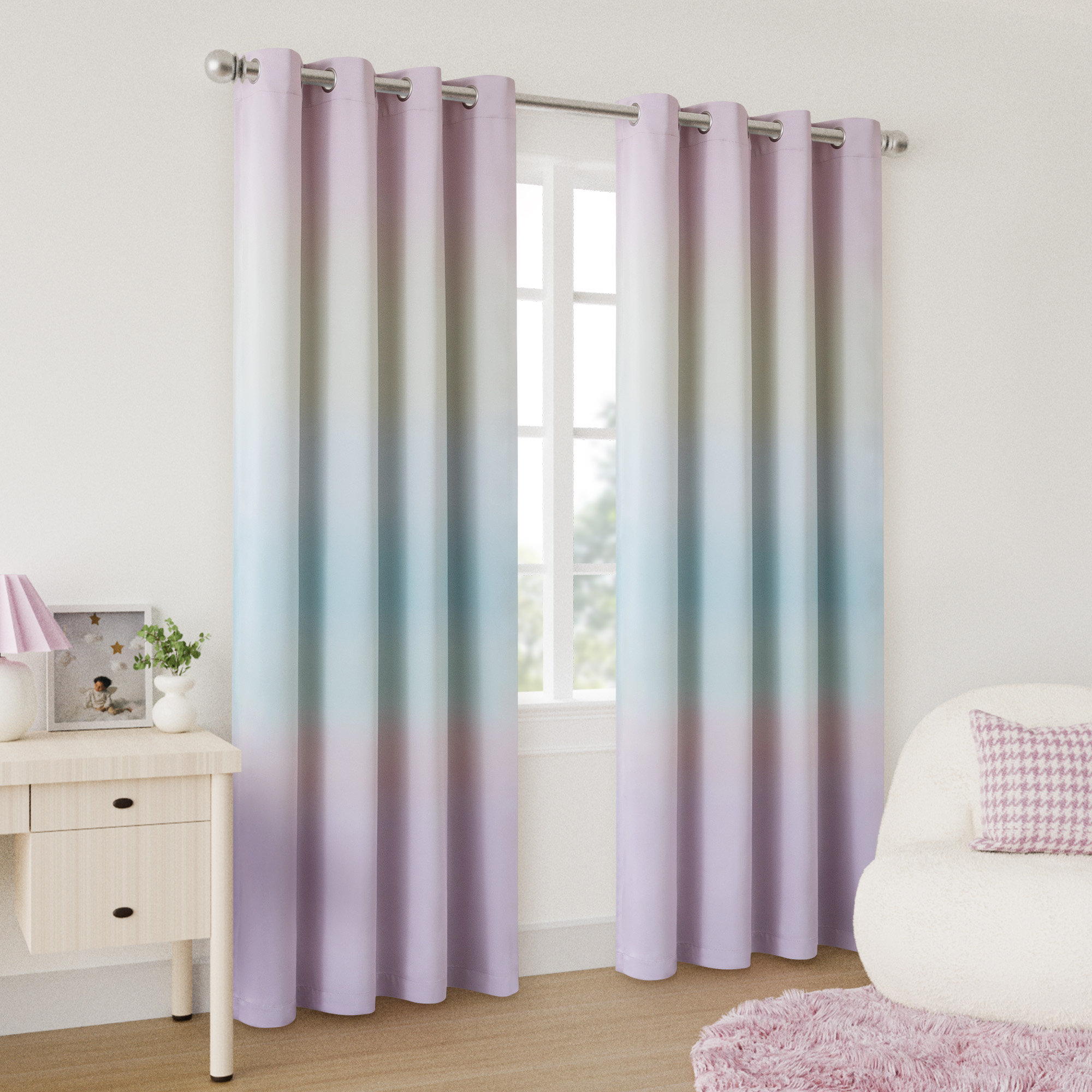 Brayden Studio® Ombre Room Darkening Grommet Panel Pair(2 Panels ...