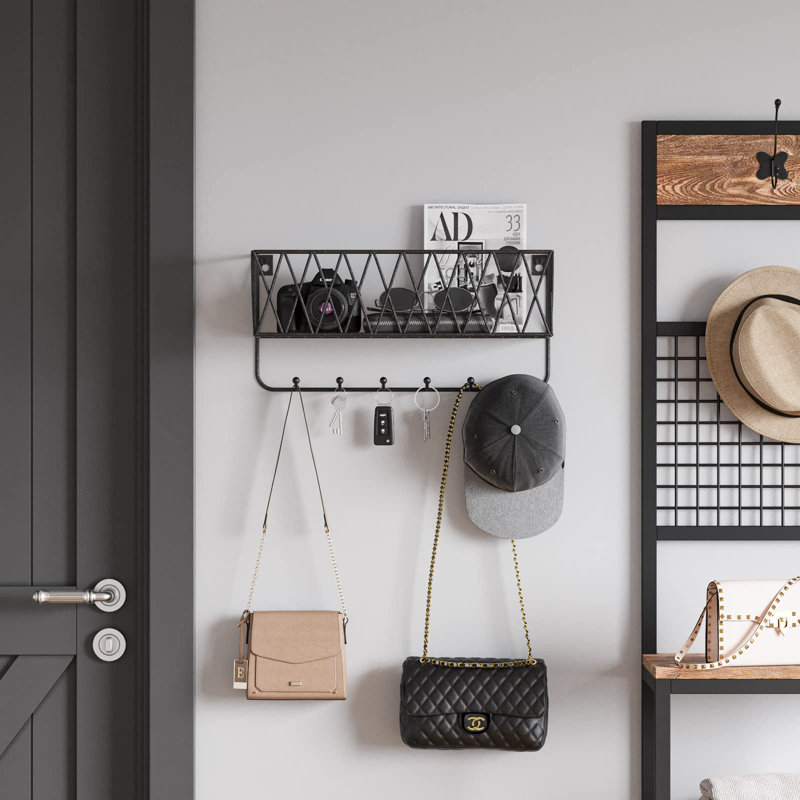 The Twillery Co.® Knollwood Entryway Mail Holder with Key Hooks | Wayfair