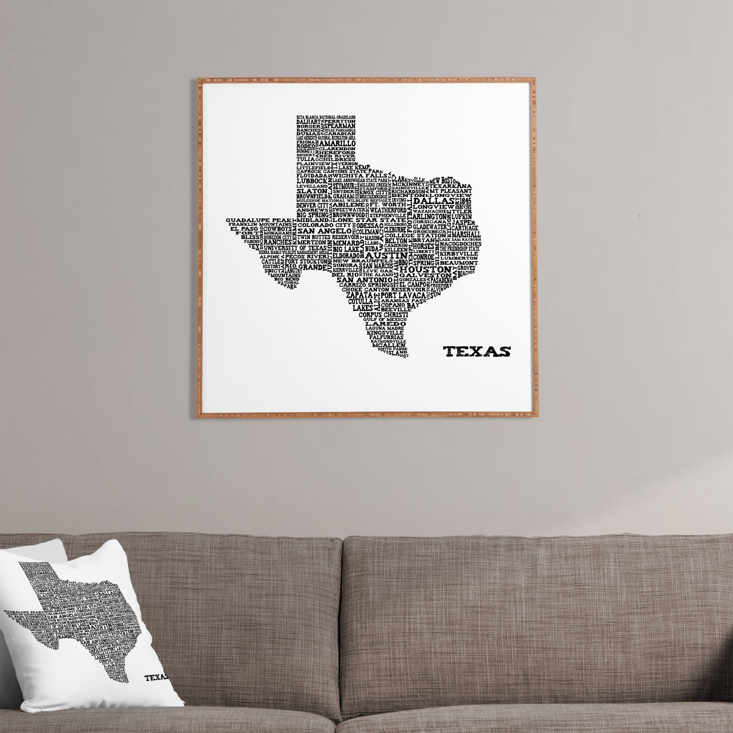 East Urban Home " Texas Map " by Restudio Designs & Reviews | Wayfair