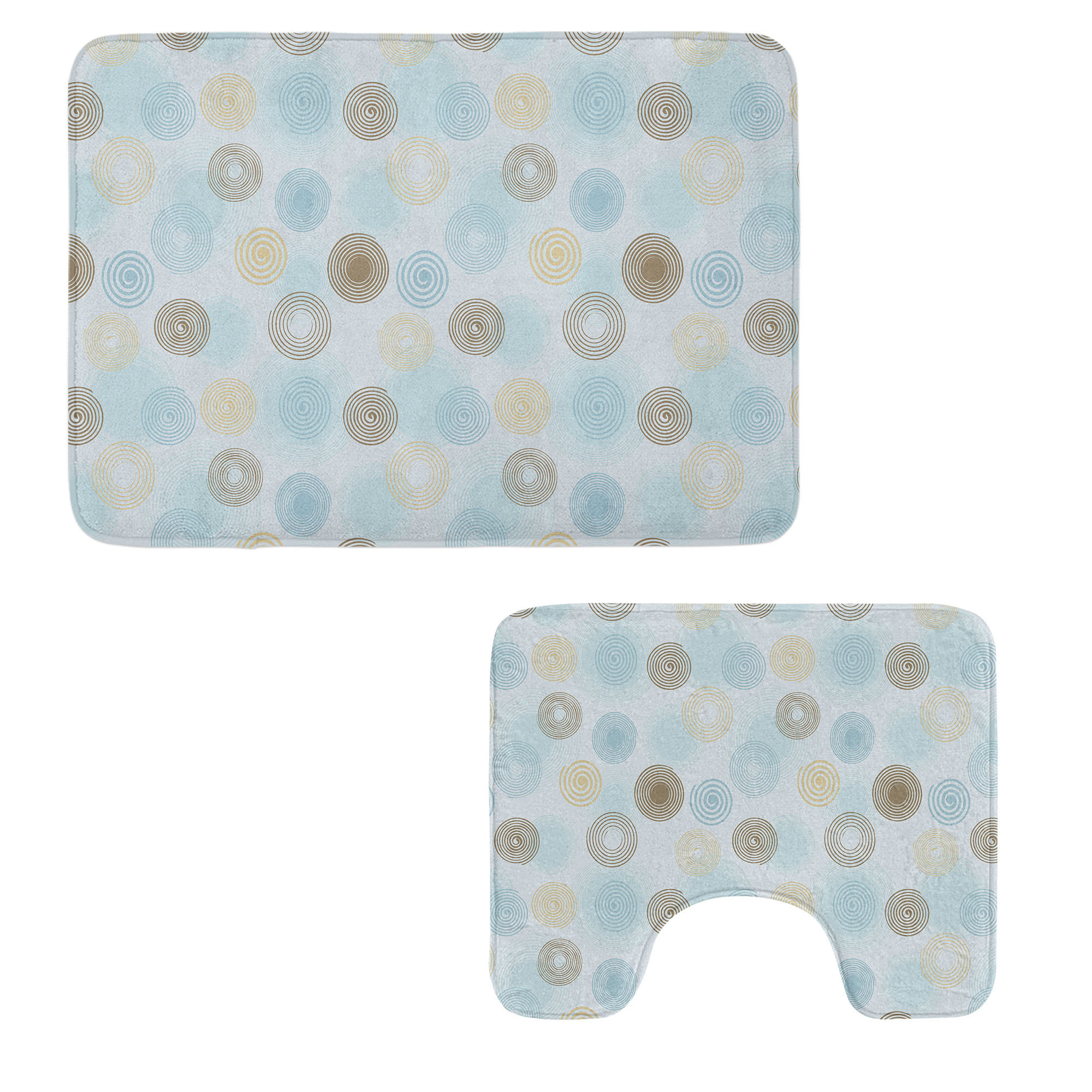 East Urban Home Brown and Blue Bathroom Rug Set 2 Pieces Rectangle ...