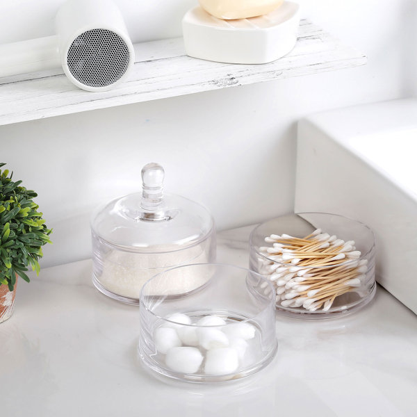 Winston Porter Demorion 3 Stacking Bathroom Storage Jar Set | Wayfair