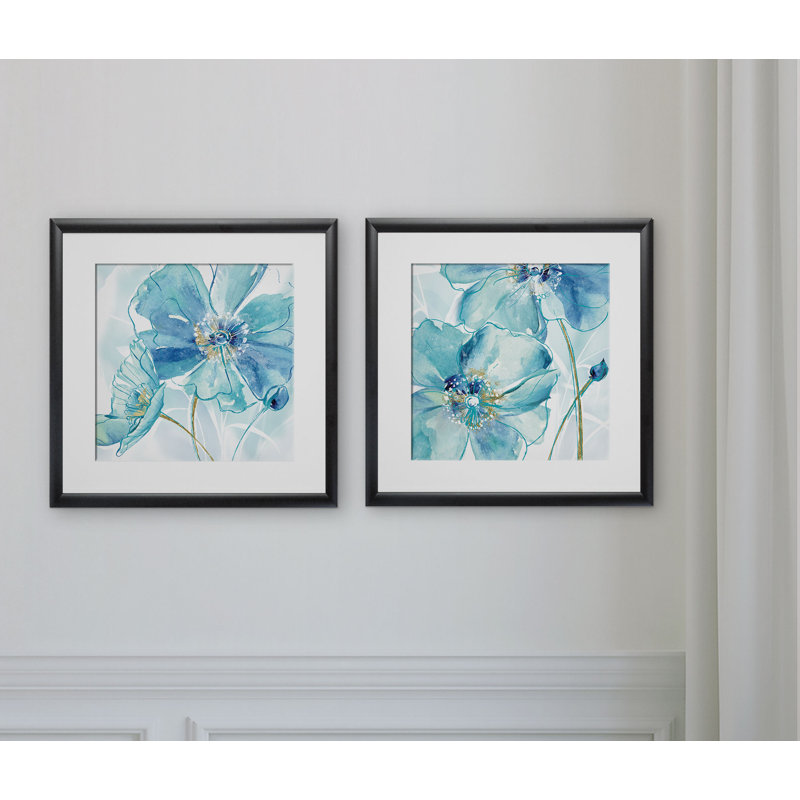 Latitude Run® Blue Spring Poppy I 2 Piece Framed Print Set & Reviews ...