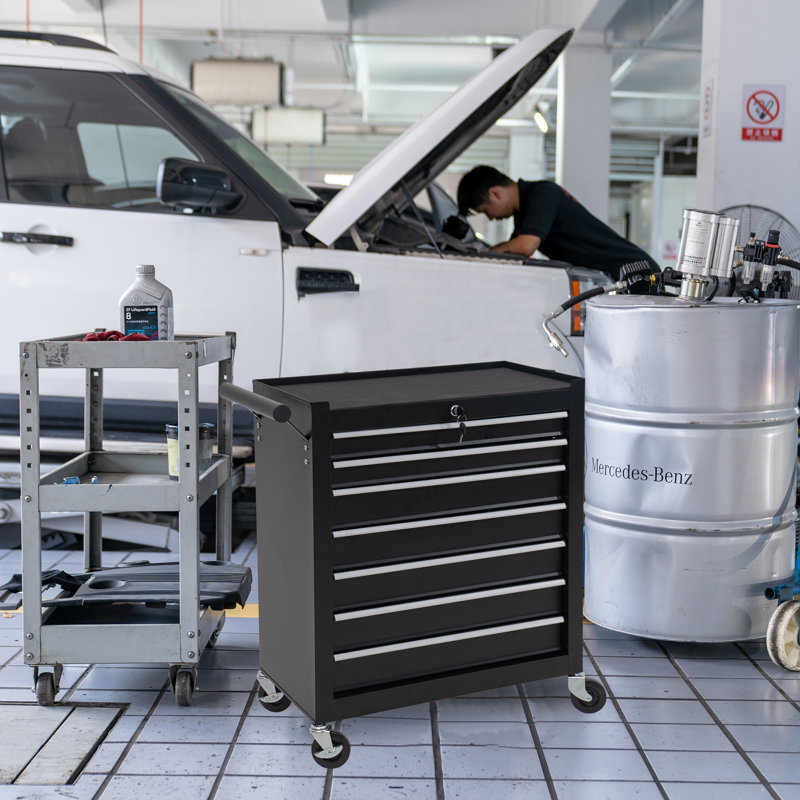 17 Stories 7 Drawer And 6 Drawer Rolling Tool Box, Portable Storage ...