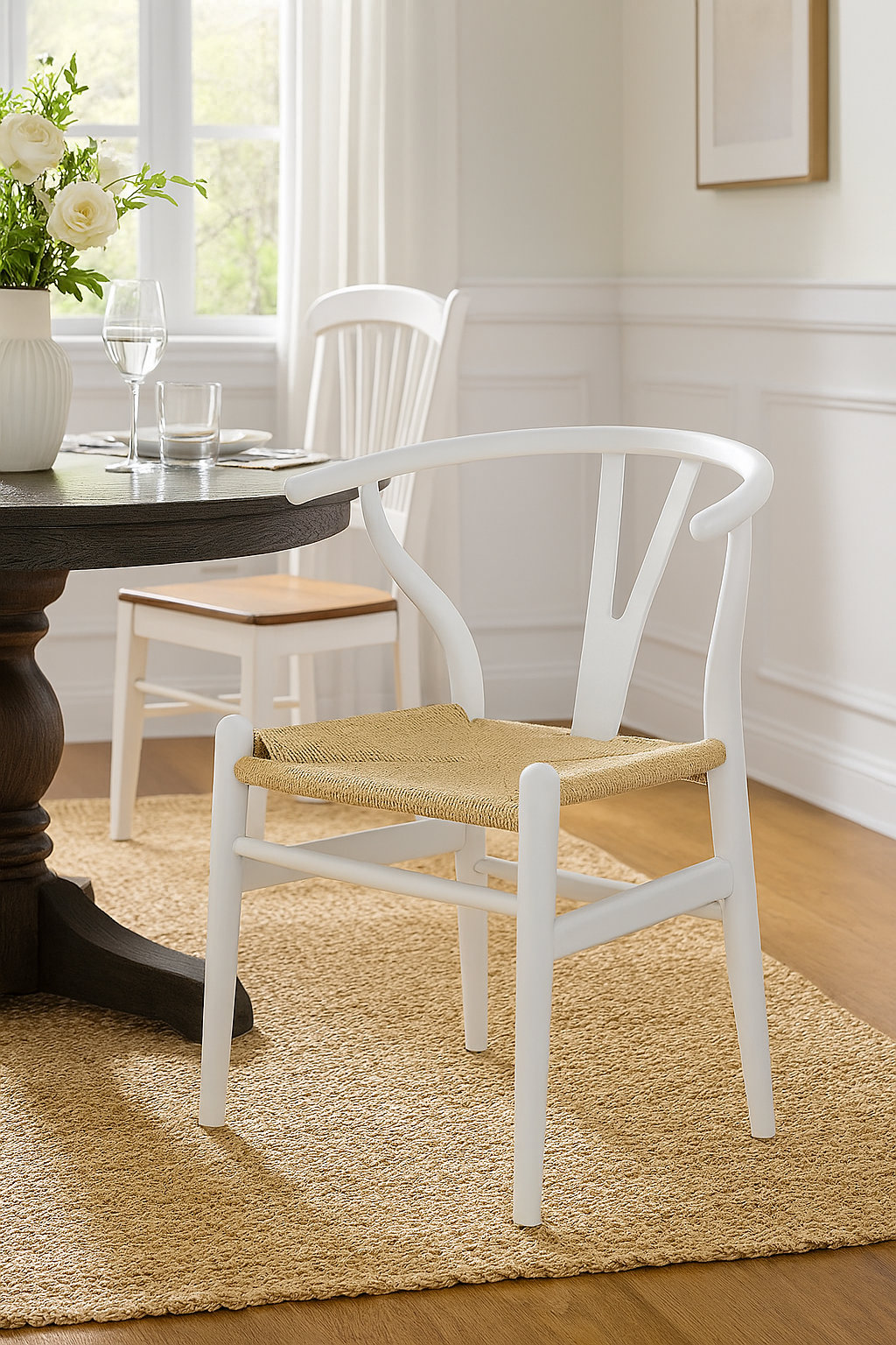 George Oliver Logan Wegner White Chair | Wayfair