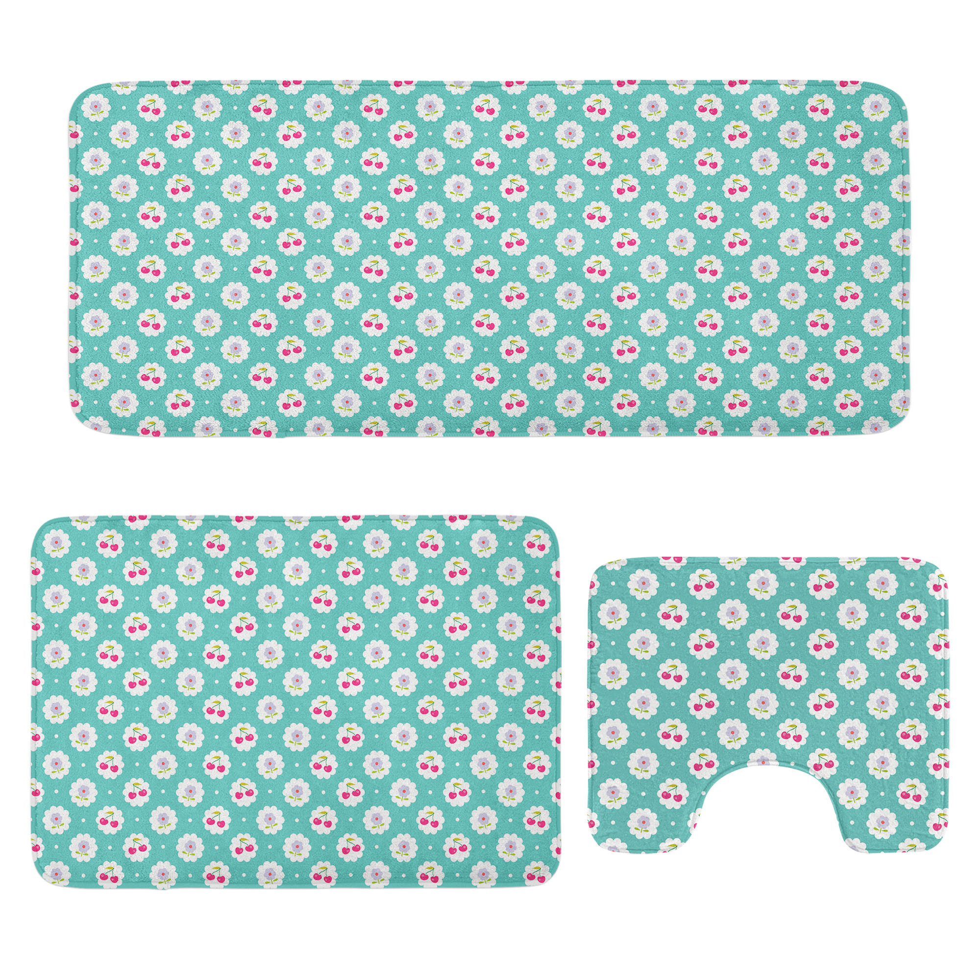 Ophelia & Co. Seafoam Bathroom Rug Set 3 Pieces U-Shape & Rectangle ...