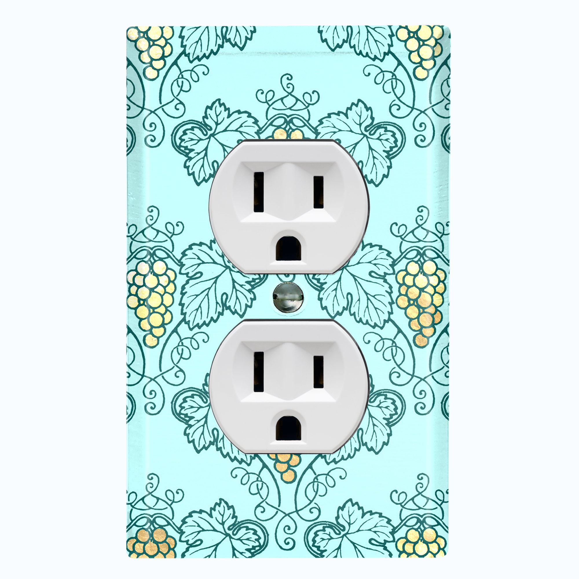 WorldAcc Metal Light Switch Plate Outlet Cover (Damask Yellow Grapes ...