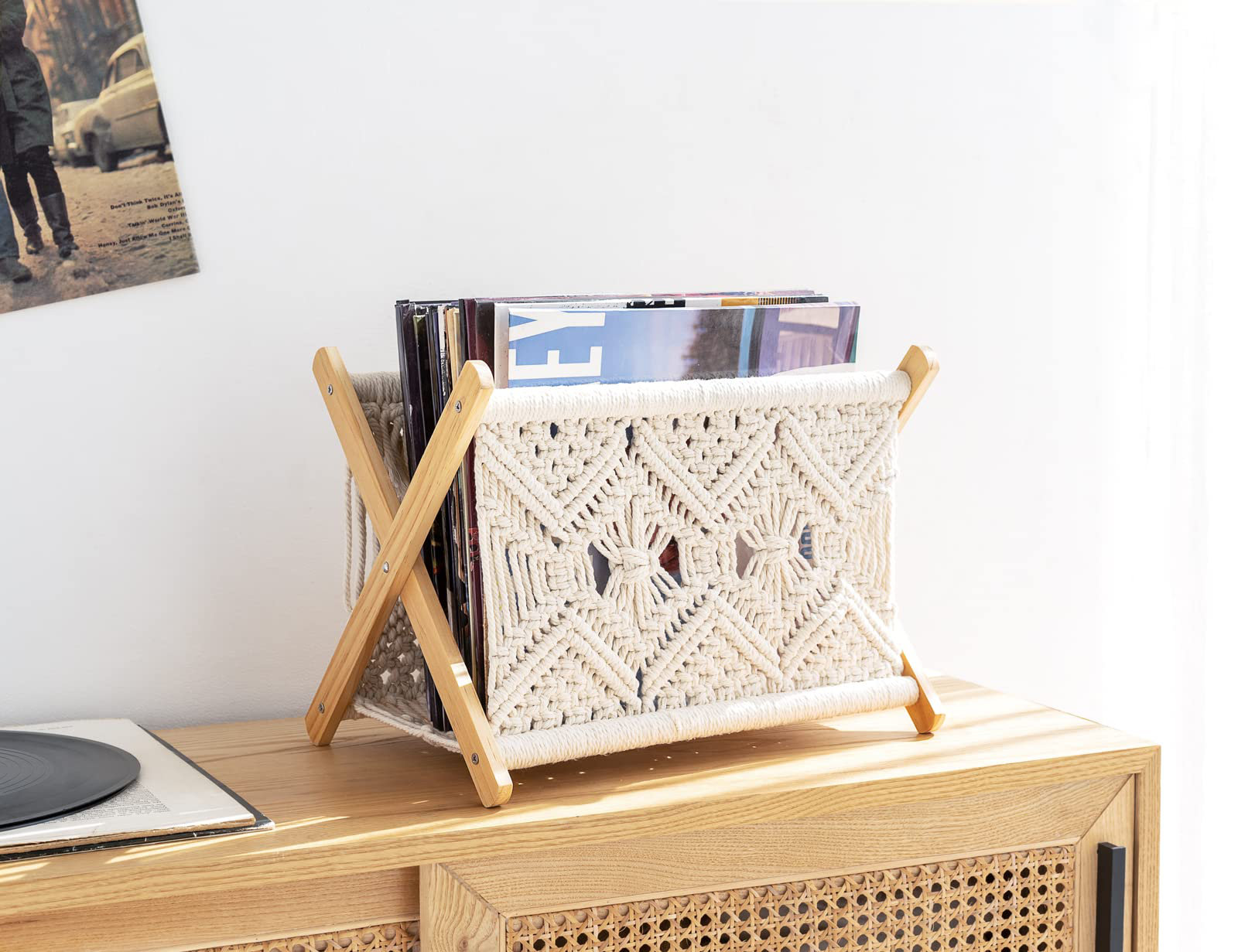Dakota Fields Magazine Rack Storage Rack Vertical Basket For Books ...