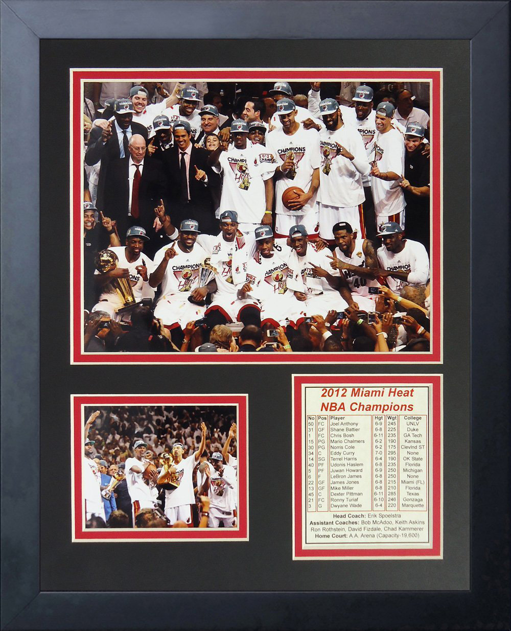 Legends Never Die 2012 Miami Heat NBA Champions Podium Framed ...