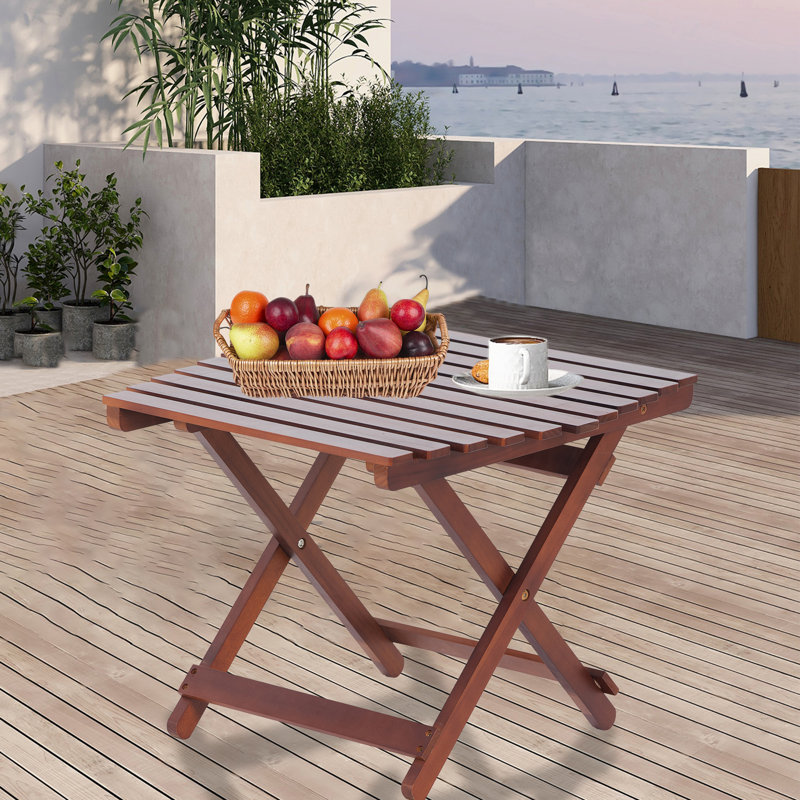Ochine 19.6'' Solid Wood Portable Folding Table | Wayfair