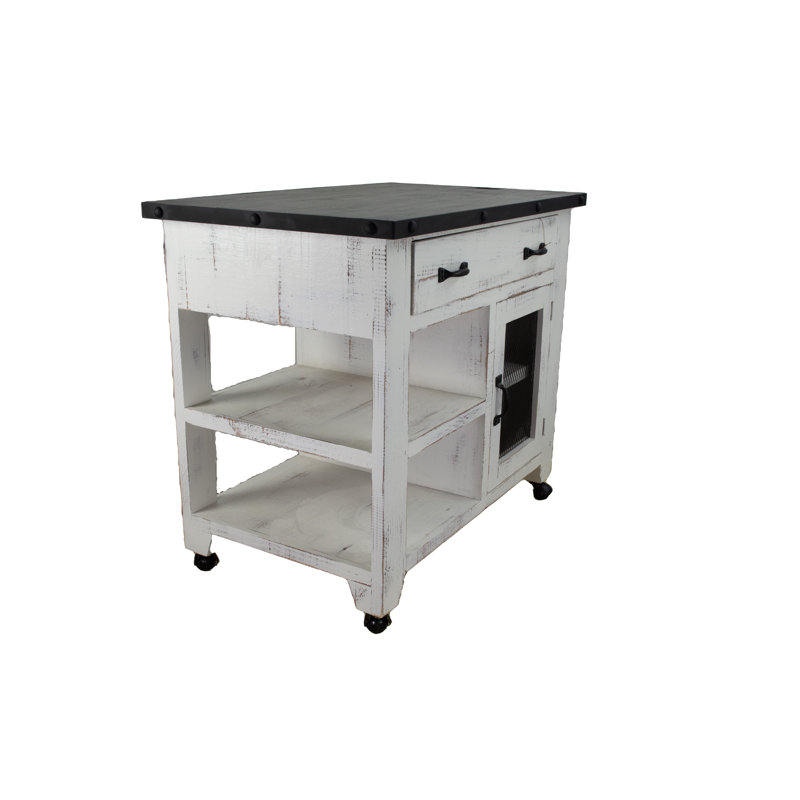 August Grove® Dontravius White Kitchen Cart | Wayfair
