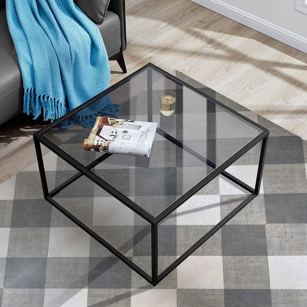 Wrought Studio™ Glass Coffee Table, Small Modern Coffee Table Square ...