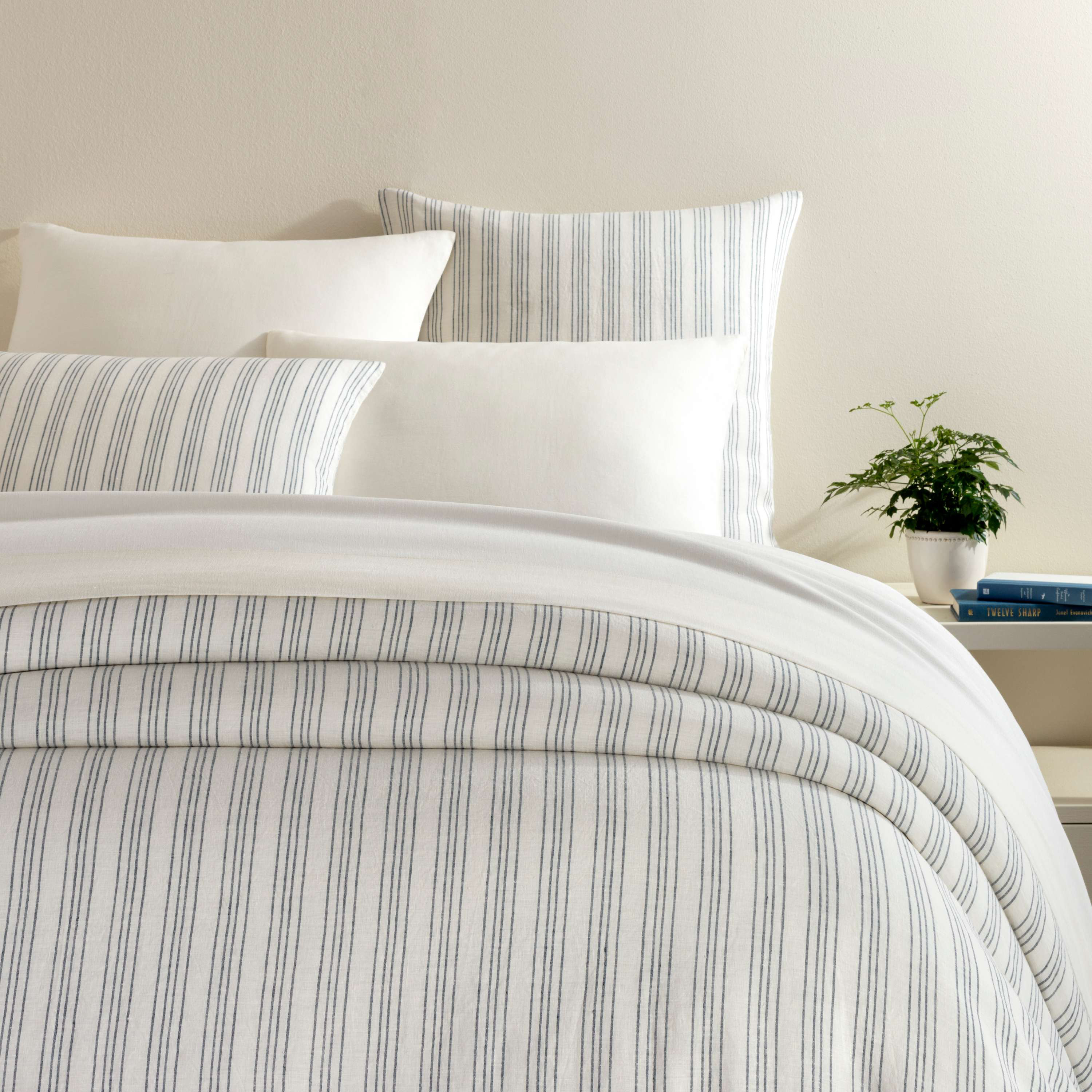 Pine Cone Hill Lush Linen Stripe Duvet Cover | Birch Lane