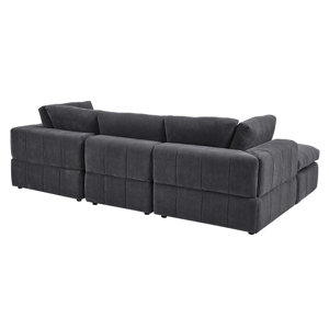 Wade Logan® Atianna 4 - Piece Corduroy Sectional & Reviews | Wayfair