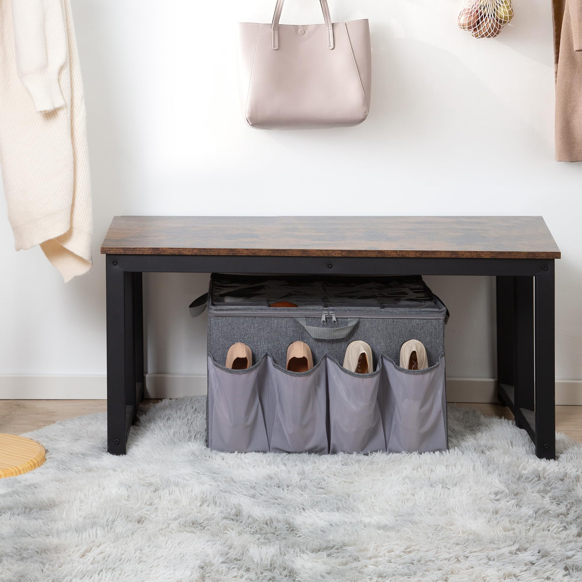 Latitude Run® Fabric Shoe Storage Box With Transparent Lid And ...