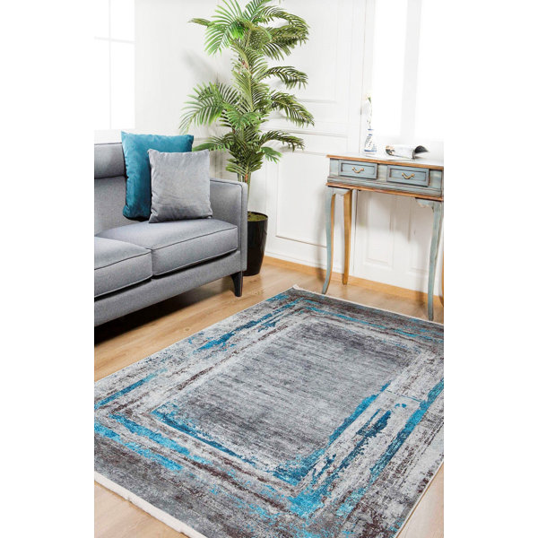 Williston Forge Azael Anthracite Modern Polyester Digital Print Area ...