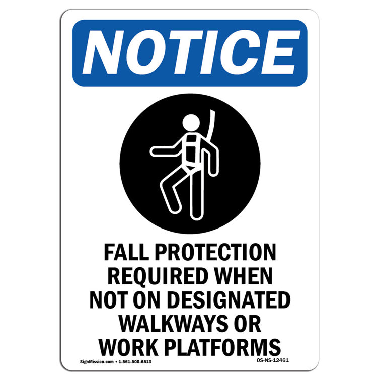 SignMission Fall Protection Required Sign | Wayfair
