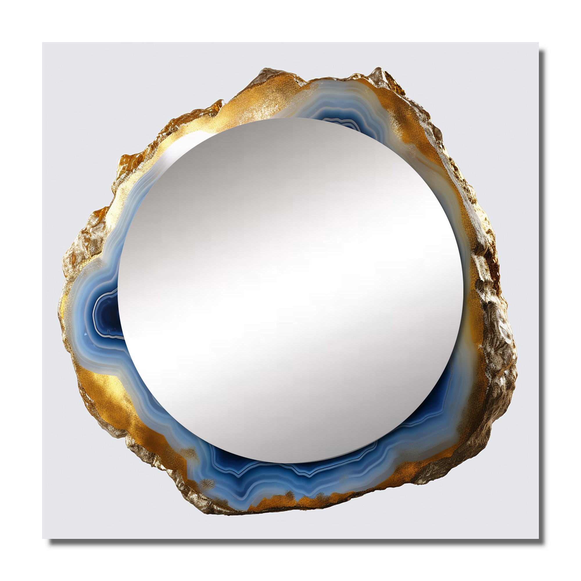 Design Art Geode Gems II - Stone Geode Square Mirror Wall Decor For ...