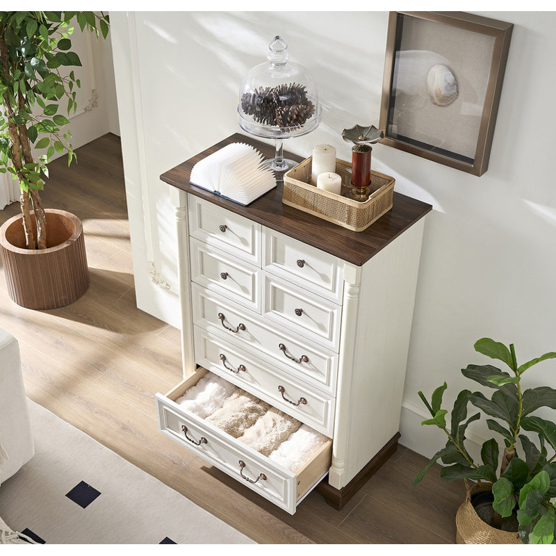 August Grove® 7 Drawer Dresser Chest for Bedroom with Wooden Base and ...