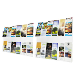 FixtureDisplays Acrylic Literature Rack, Wall-mount Brochure Magazine ...