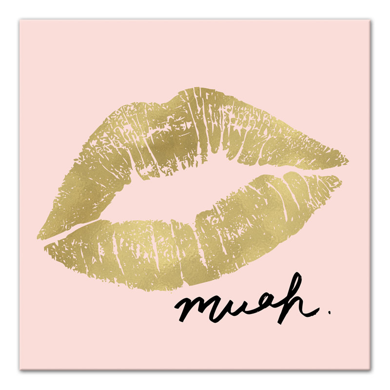 Mercer41 Muah Lips On Canvas Print | Wayfair