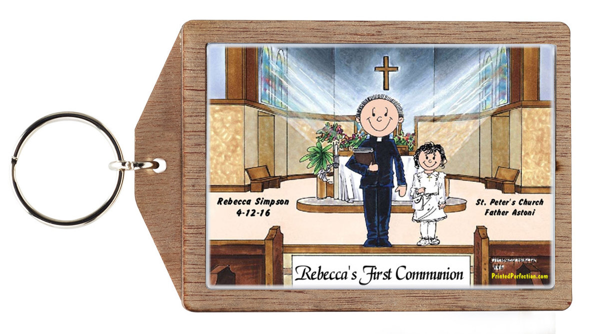 Printed Perfection Personalized Communion, Girl - Male Priest Key Chain ...