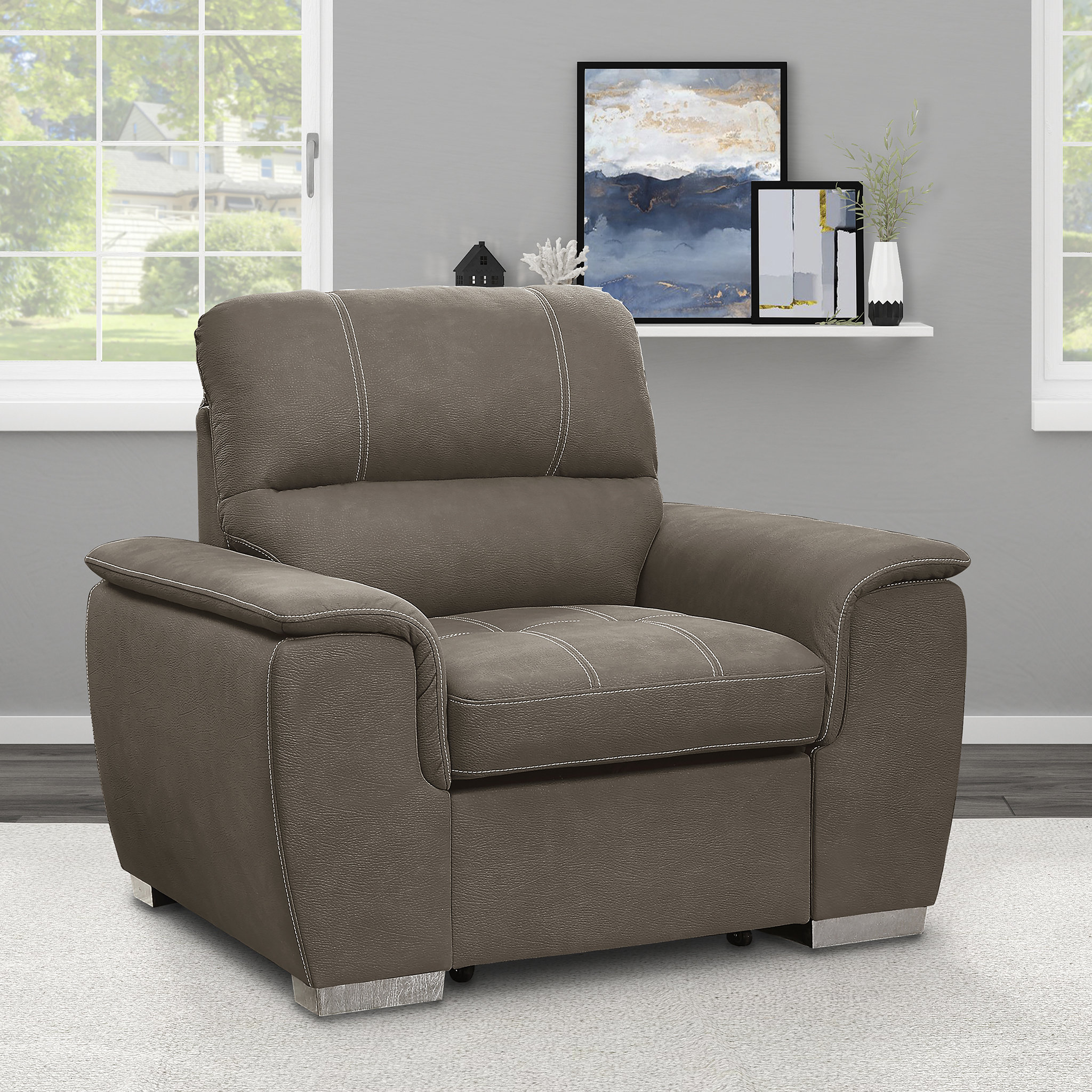 Latitude Run® Standish 47'' Wide Convertible Chair and Ottoman and ...