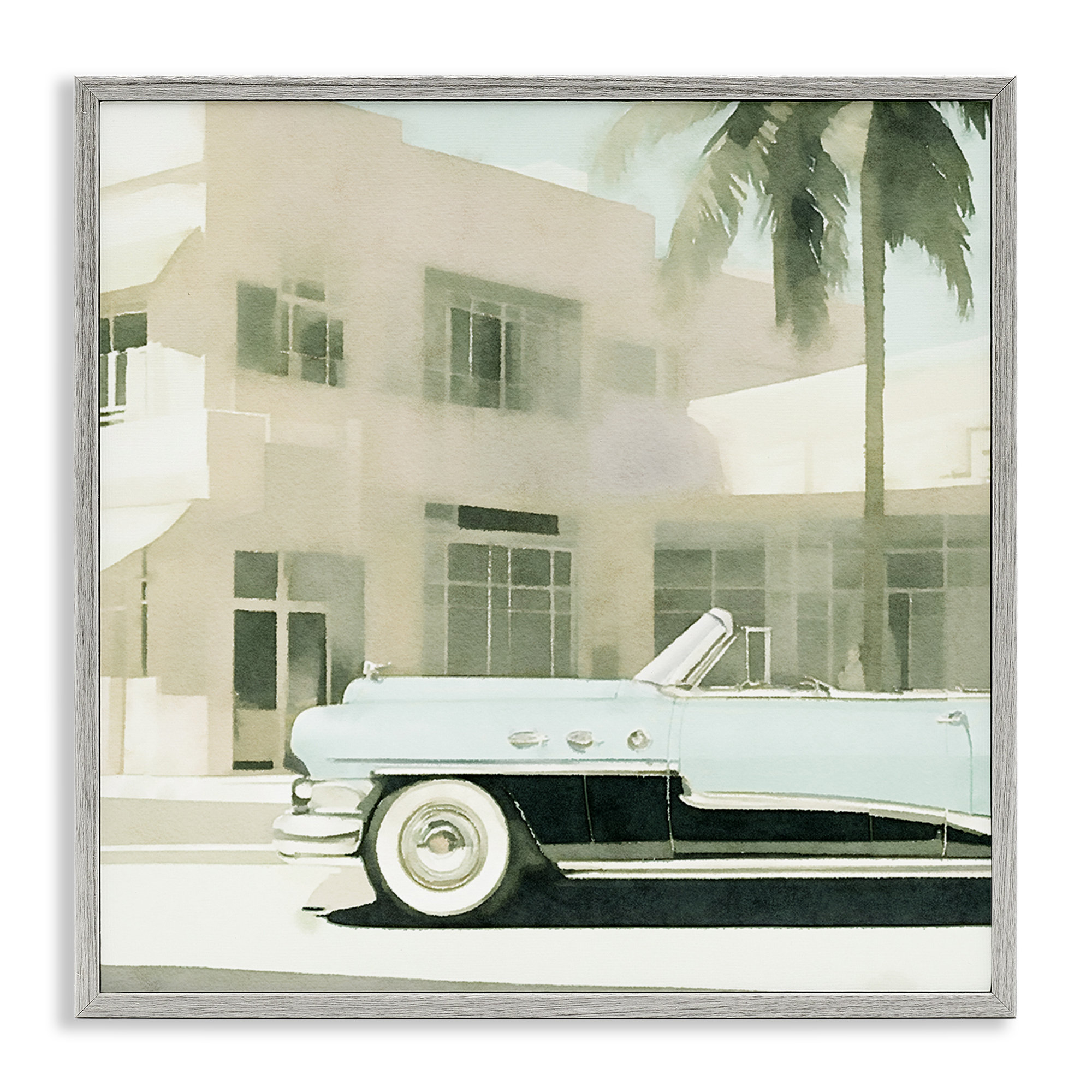 Bay Isle Home™ Miami Car & Palm Tree Framed Giclee Art by Noah Bay ...