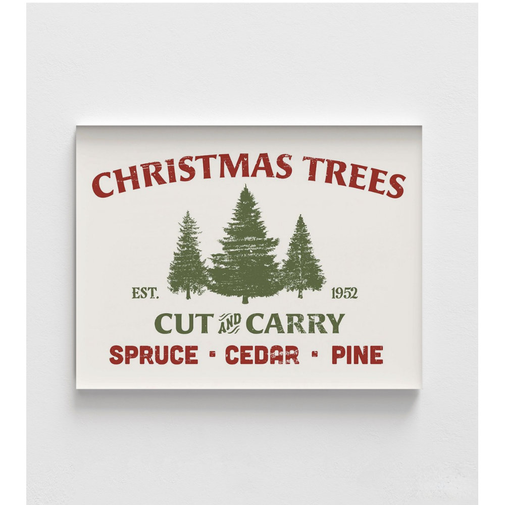 WeFrameArt Christmas Farm Sign I By Victoria Barnes, Green Christmas ...