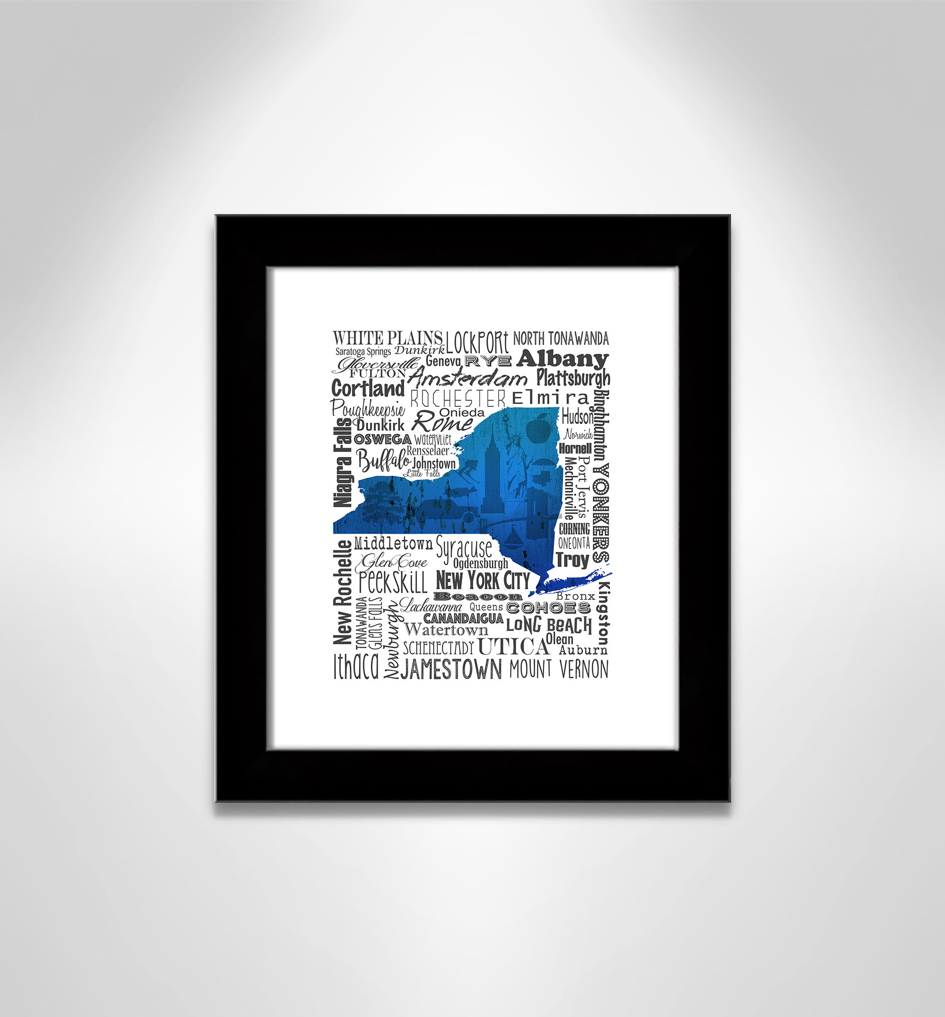 Casa Fine Arts State Your Name New York - Picture Frame Print - Wayfair ...