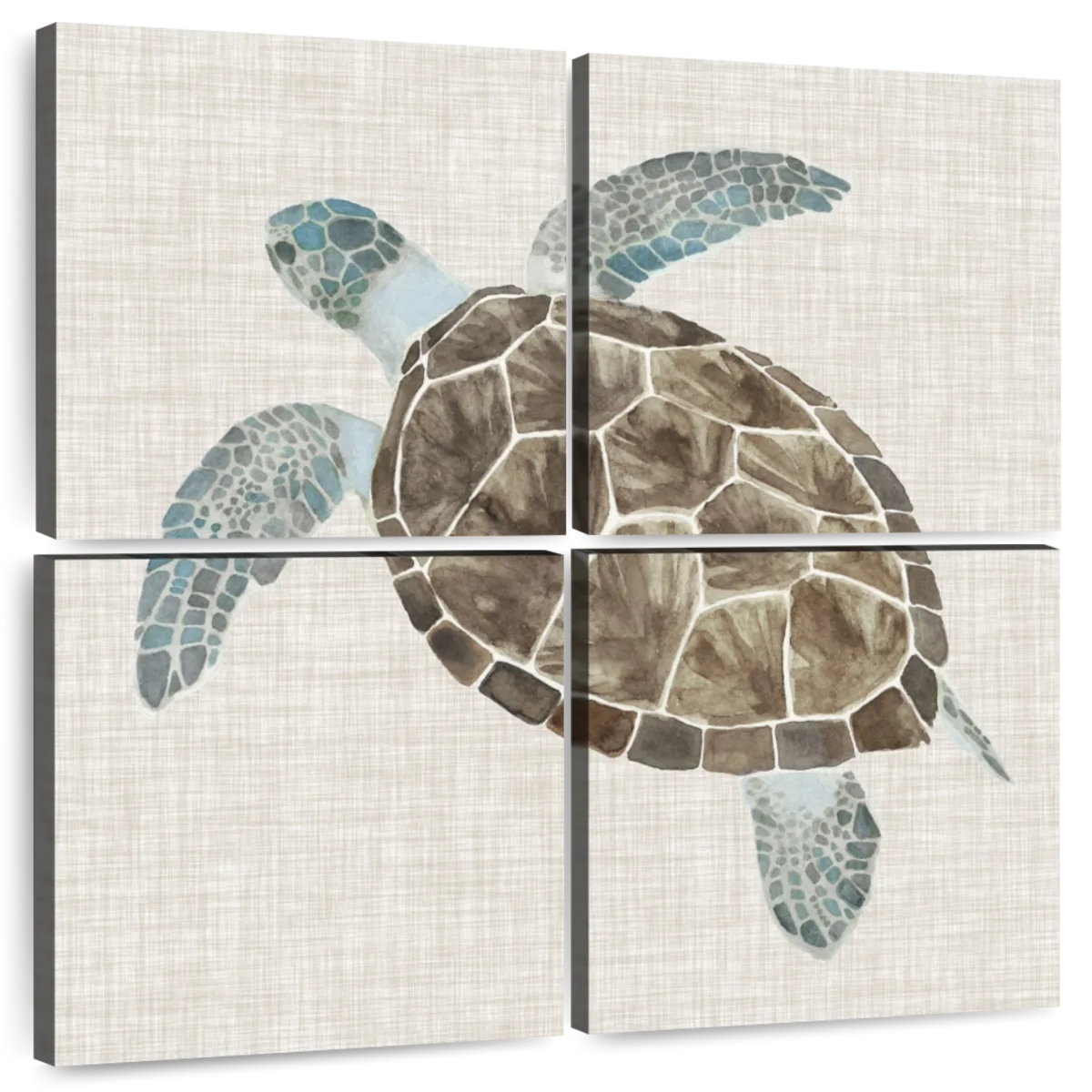 Ebern Designs Brampt Linen Sea Turtle I | Wayfair