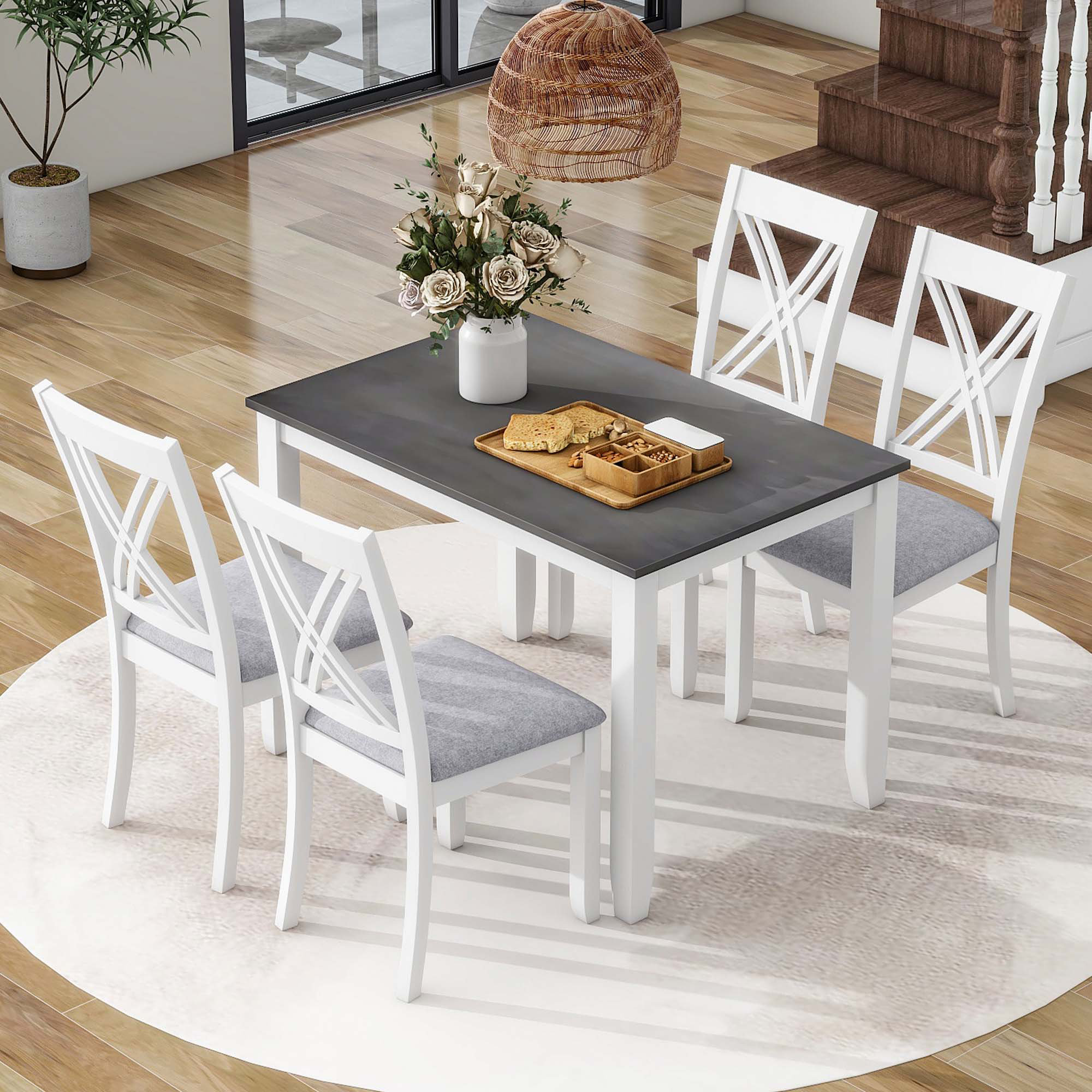 Rosalind Wheeler 5 Piece Dining Set Modern Dinning Table Set Kitchen Set For 4,,dining room set ...