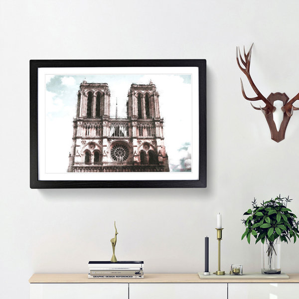 East Urban Home Notre Dame in Paris France - Picture Frame Graphic Art ...