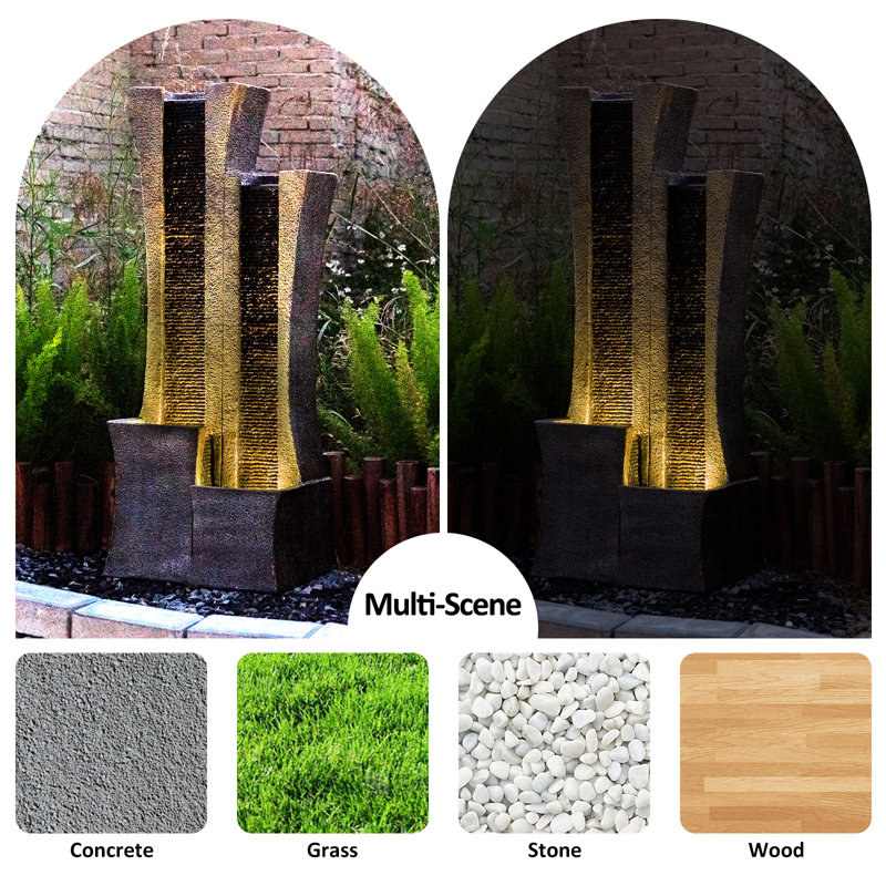 Wrought Studio™ Jeniel Weather Resistant Fountain with Light | Wayfair