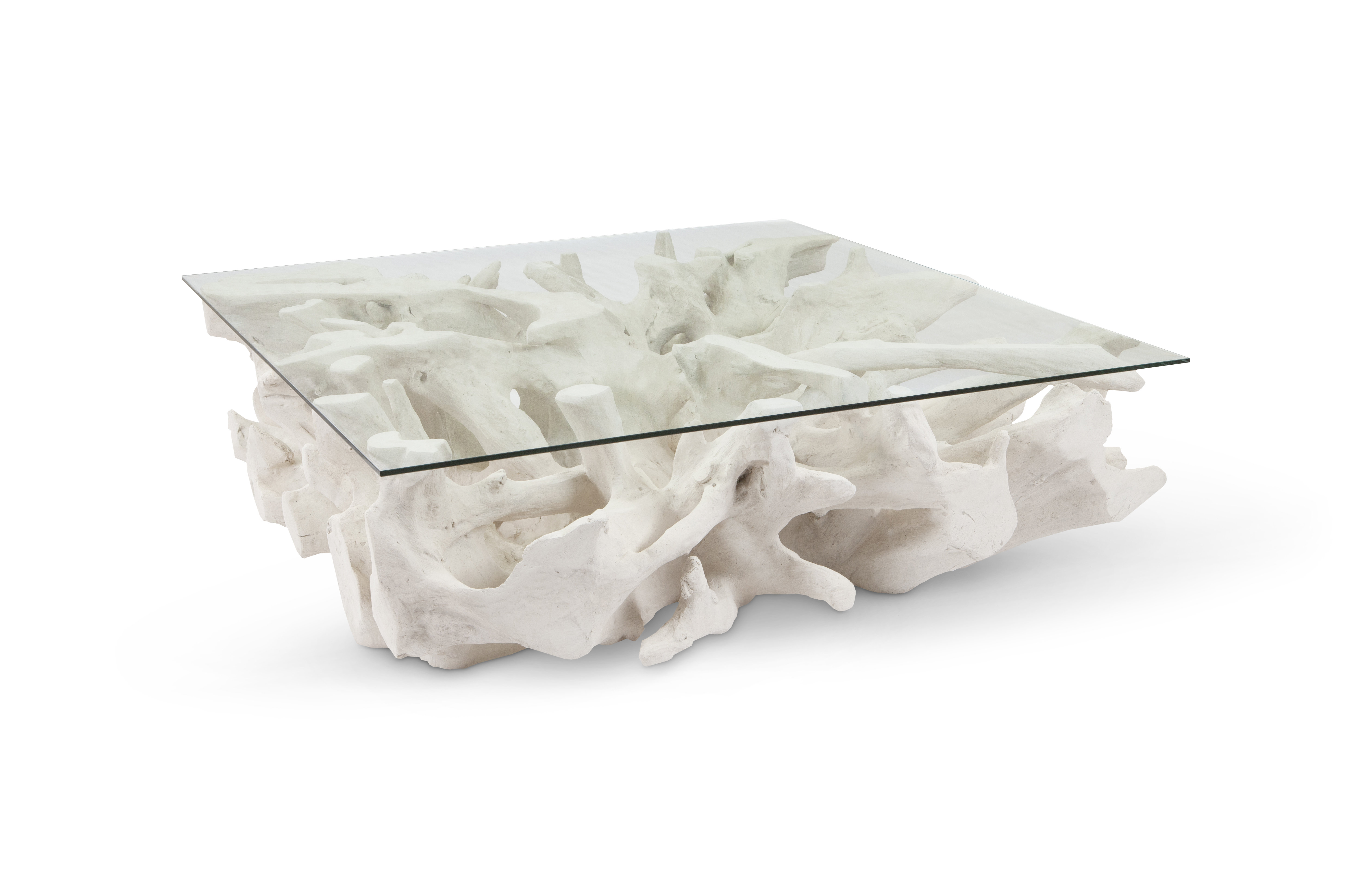 Phillips Collection White Stone Cast Root Coffee Table, White Stone ...