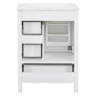 Ebern Designs 24" Bathroom Vanity With Ceramic Top, Cabinet And Drawers ...