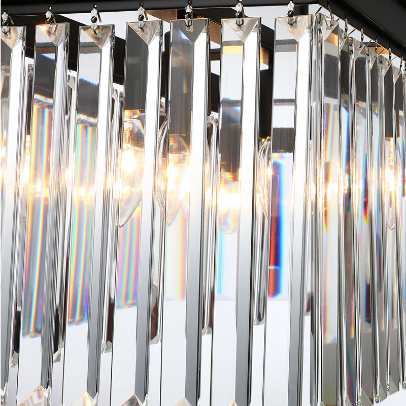 Mercer41 Neilina 6 - Light Glass Dimmable Square / Rectangle Chandelier ...