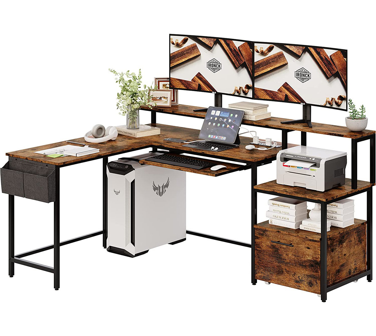 The Twillery Co.® Bilodeau 66.1'' W L-Shape Computer Desk, Corner Home ...
