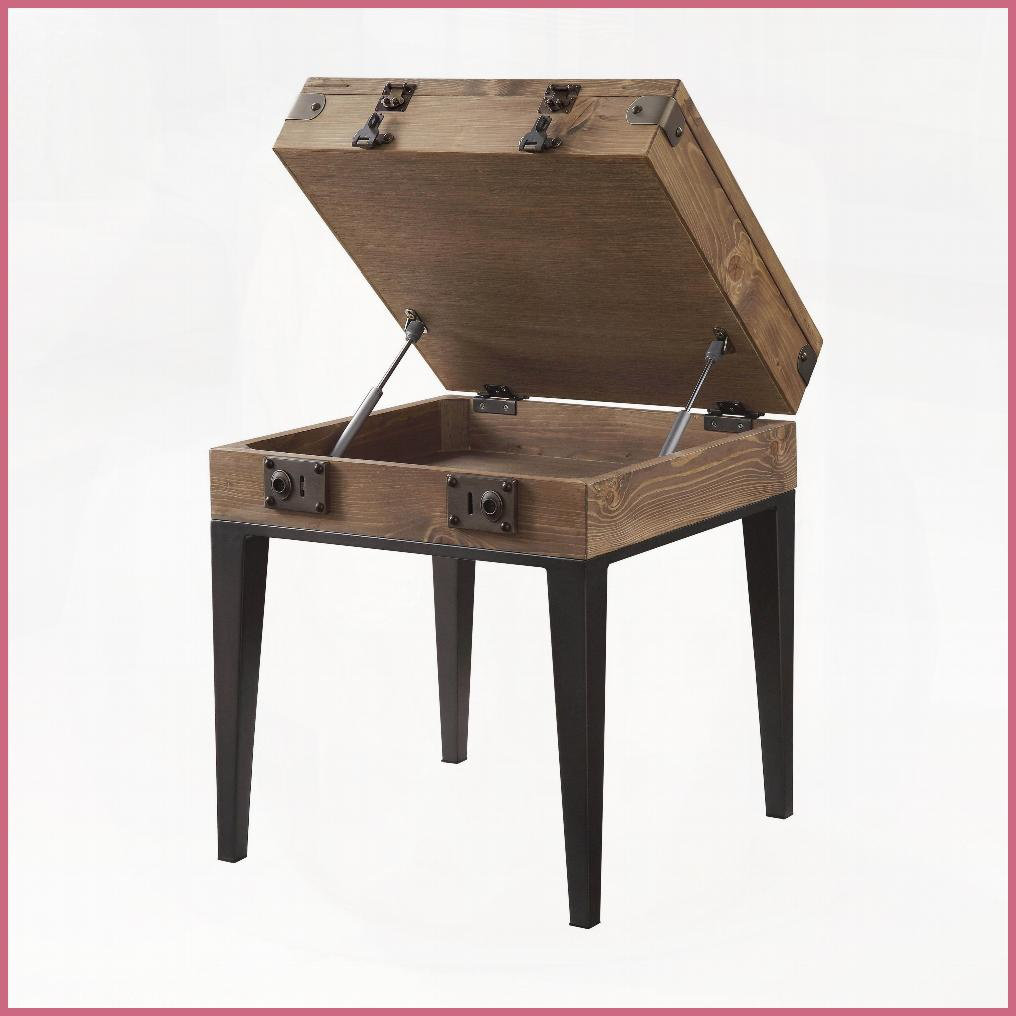 17 Stories Rustic Oak & Matte Grey Coffee Table - Trunk-Style Storage ...